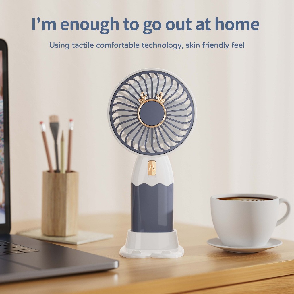Portable Handy Electric Fan Cooling Desk Stand Fan USB Rechargeable ...