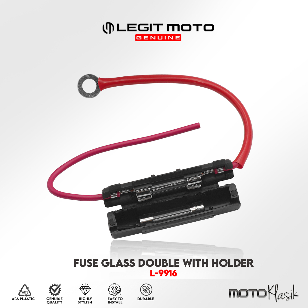 LEGITMOTO GENUINE FUSE BOX DOUBLE TUBE GLASS CASE W/ HOLDER + WIRE ...