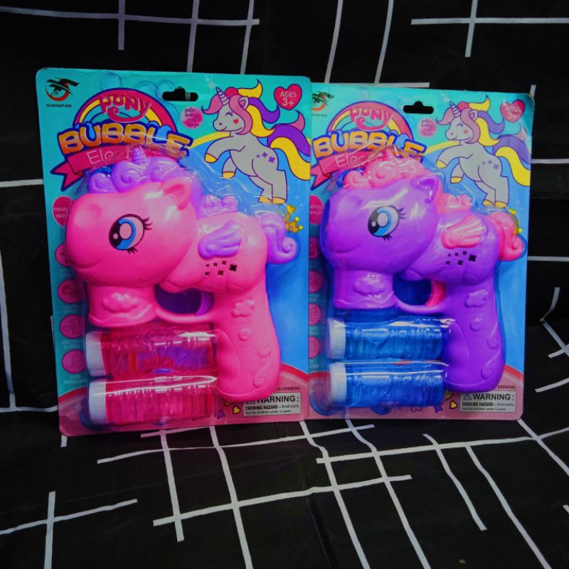 Pony Electric Bubble Gun with Lights&Sounds(Free Battery) | Shopee ...