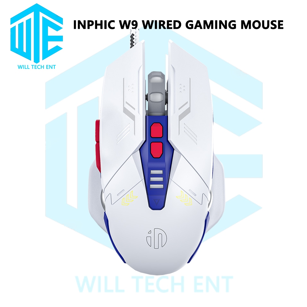 Inphic W9 Wired Gaming Mouse 4000DPI 7 Programmable Buttons, Macro ...