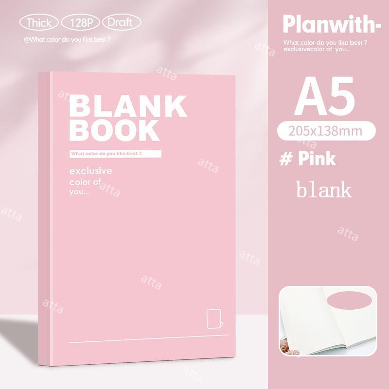 128Sheets A5/B5 Color Super Thick Notebook Line Blank Notepad Colorful ...