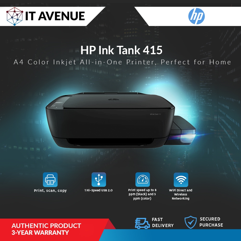 HP Ink Tank 415 A4 Color Inkjet All-in-One-Printer | Shopee Philippines
