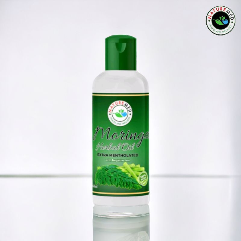 Moringa Organic Herbal Oil - extra mentholated with negative lon ...