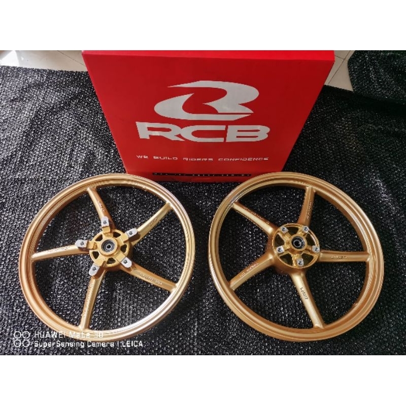 RACING BOY 5 SPOKE MAGS 215X300 GOLD ONLY FOR YAMAHA SNIPER 150/155 ...