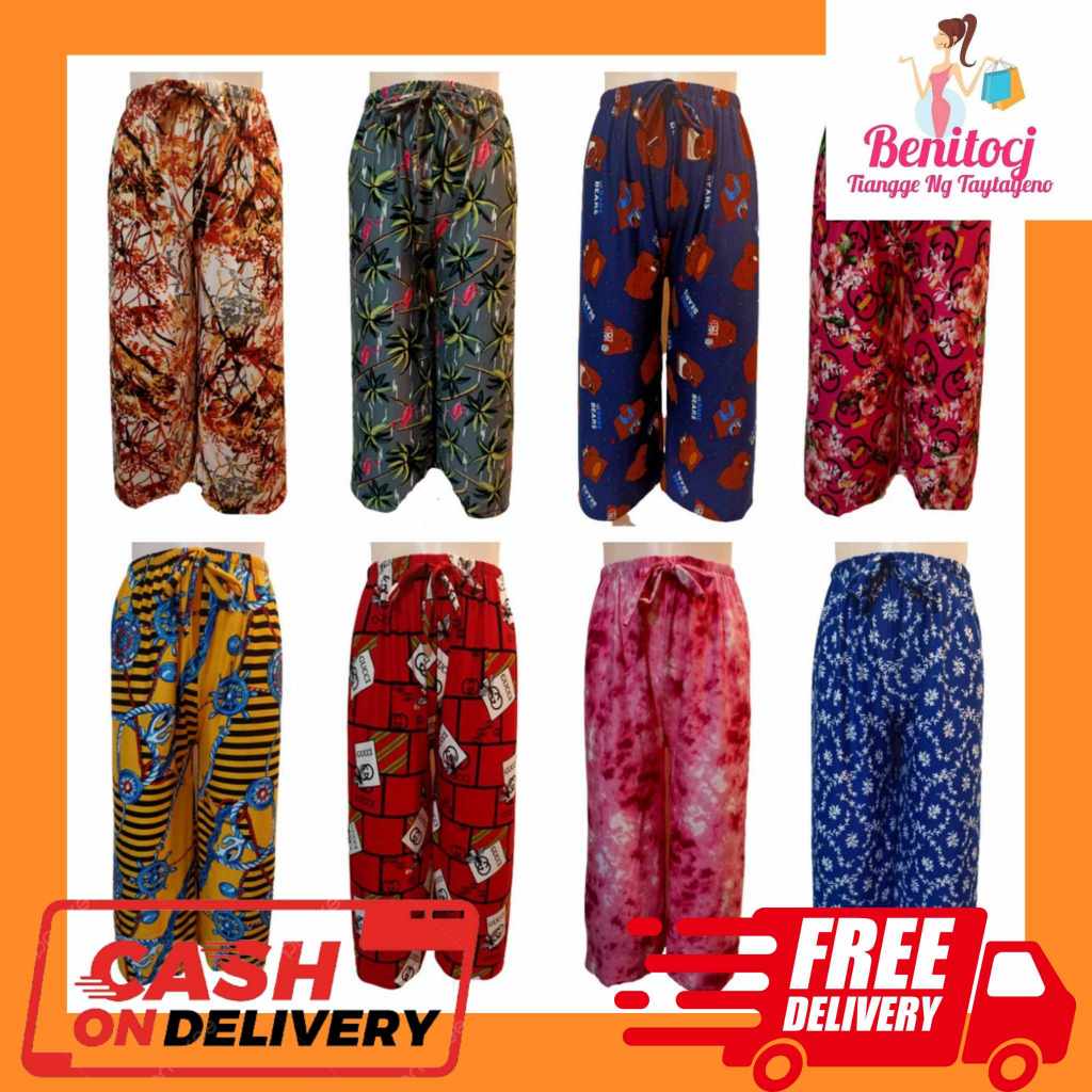 WOMENS SQUARE PANTS TOKONG CULOTTES 3/4 COTTON SPANDEX PRINTED ASSORTED ...