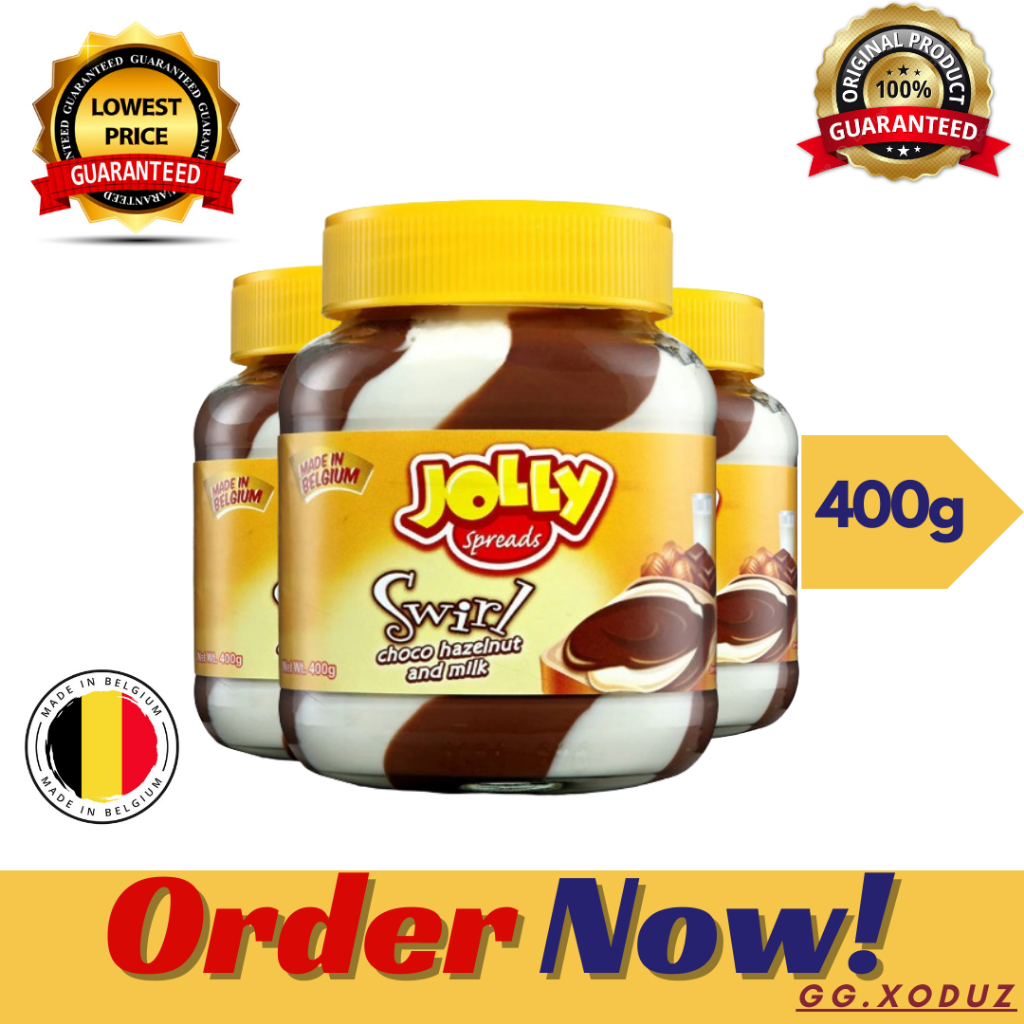 Jolly Swirl Chocolate Hazelnut and Milk Spread 400g Creamy and ...