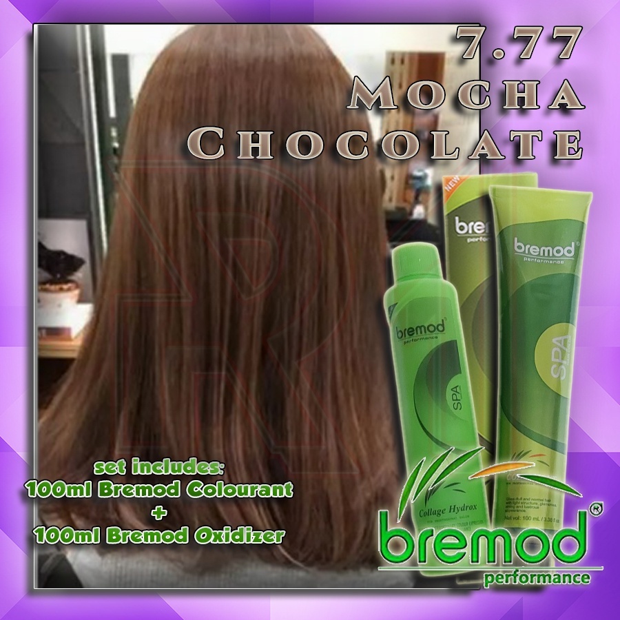 BREMOD SPA HAIR COLOR 7.77 MOCHA CHOCOLATE WITH OXIDIZER | Shopee ...