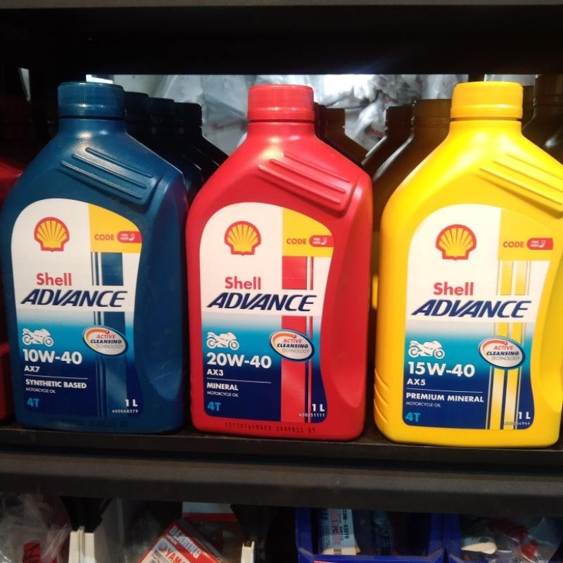 Shell ADVANCE BLUE / RED / YELLOW MOTORCYCLE OIL 1LITER GENUINE ...