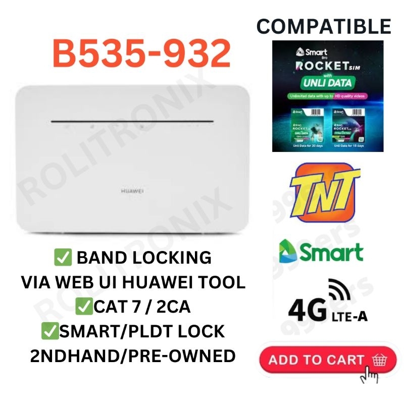 HUAWEI B535-932 PREPAID WIFI CAT7 (USED/2NDHAND) | Shopee Philippines