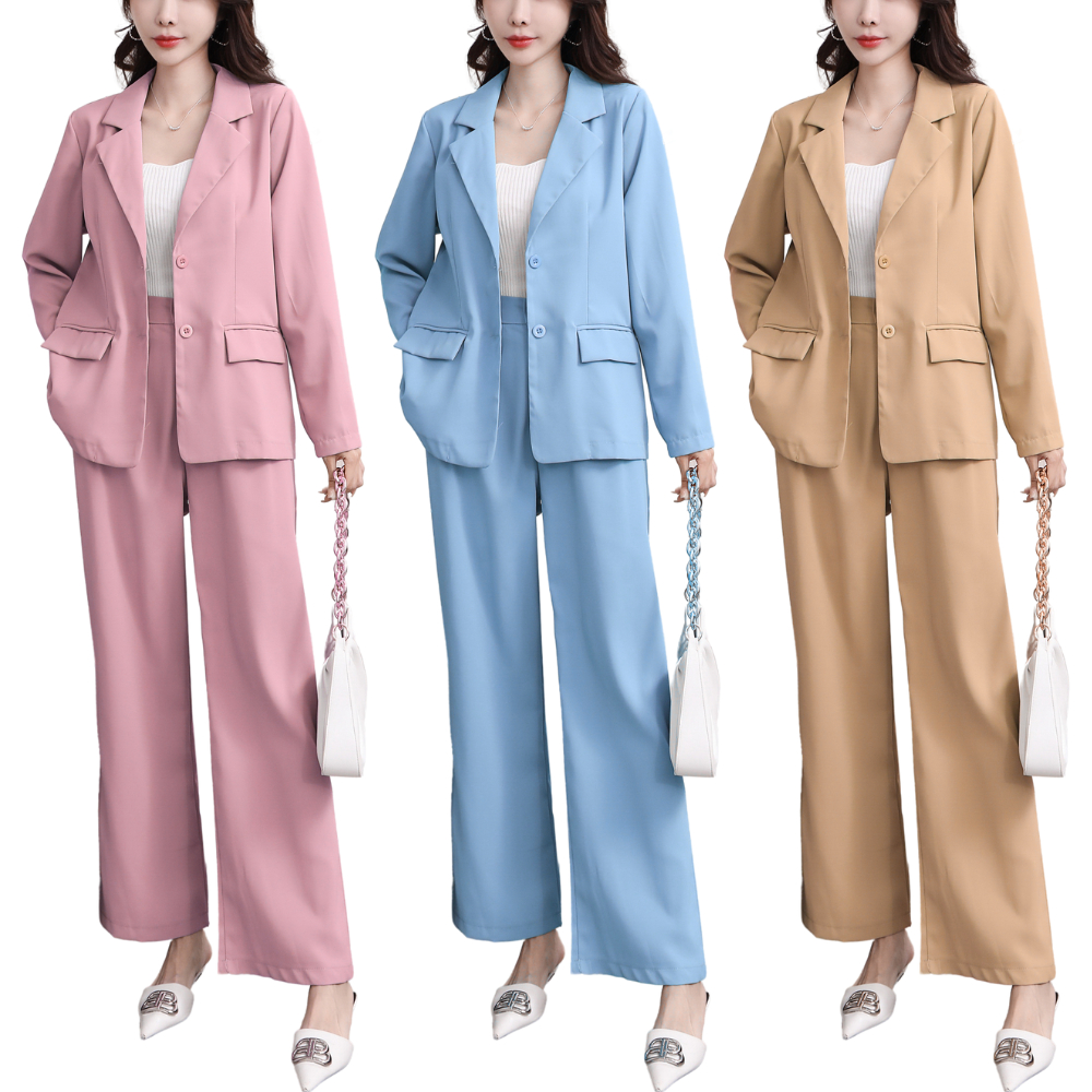 Coords Blazer & Wide-Leg Trouser Pants Terno Set Formal Suit S to 2XL ...
