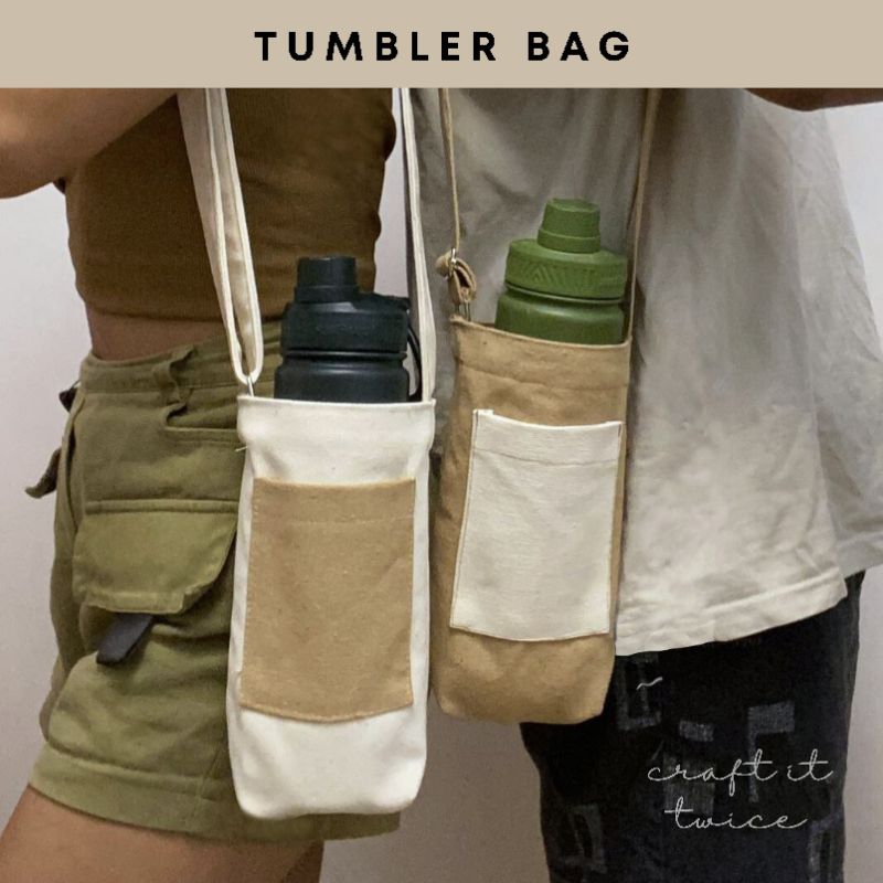 Canvas Tumbler Bag [High Quality] Aesthetic Water Bottle Holder Storage ...
