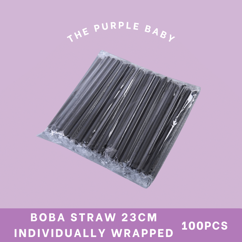 Black Boba Straw 23cm / Individually wrapped / 100pcs per pack | Shopee ...