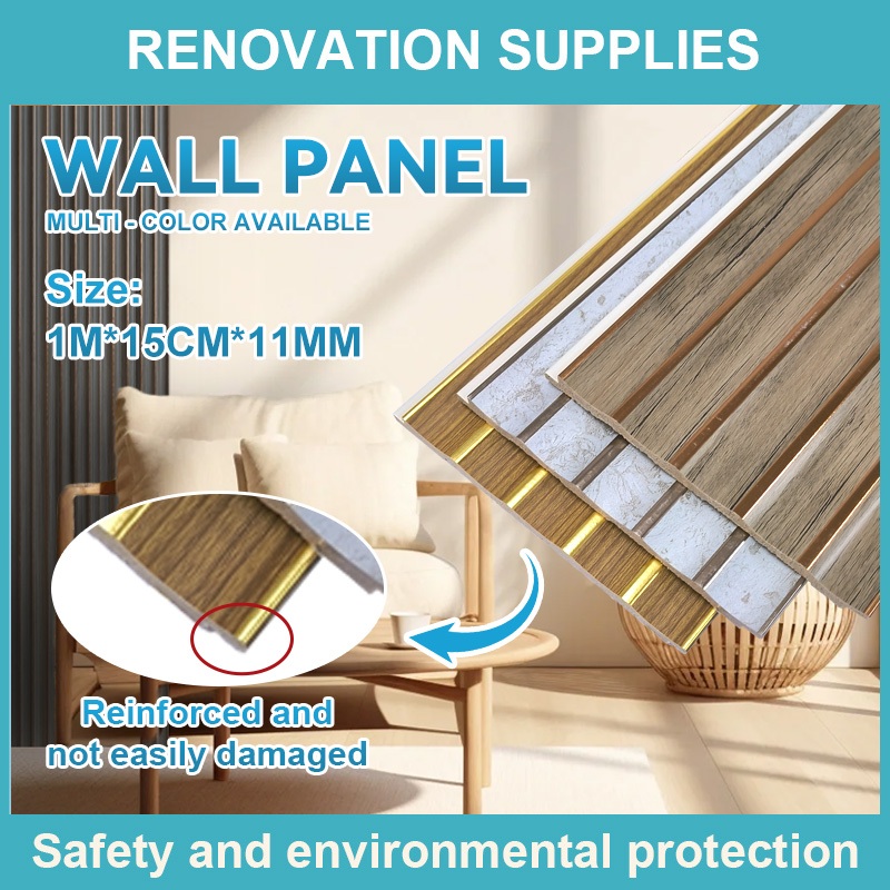 WPC fluted wall panel Waterproof Grille Design Ecological Board TV ...