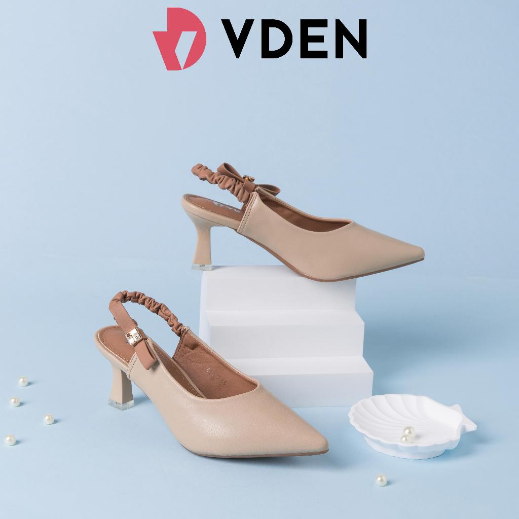 VDEN Pointed Stilleto Mid Heel 003-3 Simple Solid Color Pointed Toe Low ...
