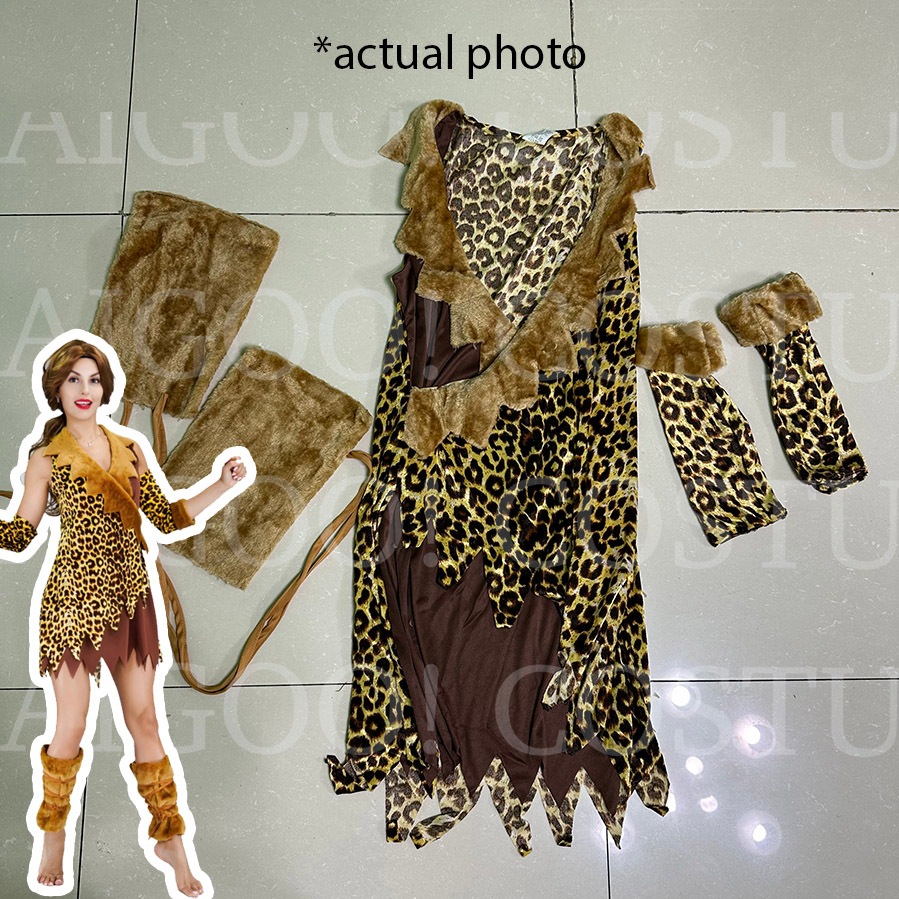 Cavewoman Costume for Women Halloween Stone Age Cosplay for Female ...