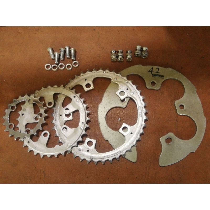Shimano FC-C400 ChainRing Set 3x w/ nut, bolts & washer, and Tuff guard ...