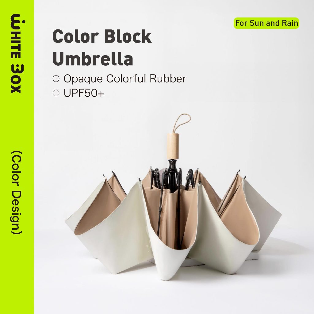 WHITEBOX Color Block Umbrella folding Umbrella with UV Protection Sunny ...