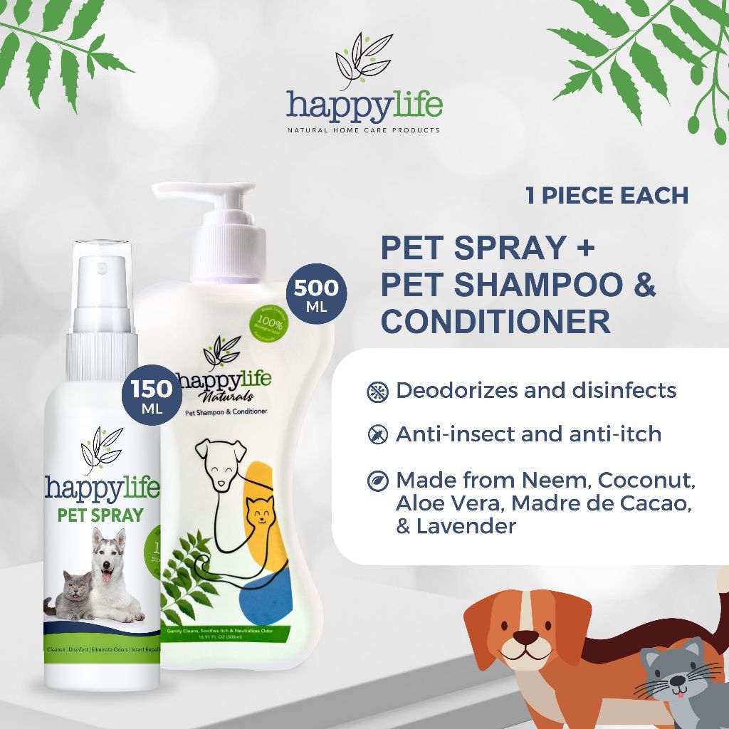 Pet Spray & Pet Shampoo and Conditioner Anti Ticks & Fleas, Anti Odor ...