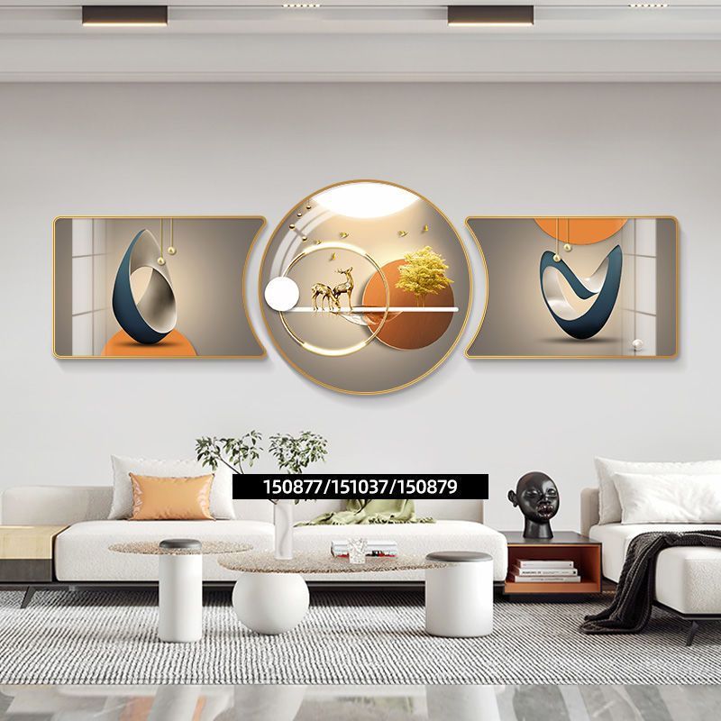 Living Room Decoration Painting Triptych Background Painting Bedroom ...