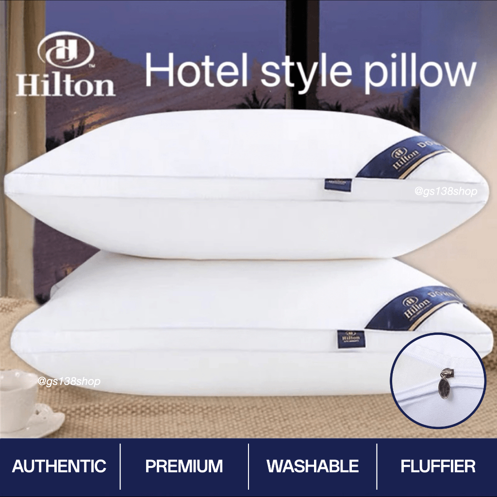 Authentic Hilton Premium White Fiber Hotel Pillow (18x28inches ...