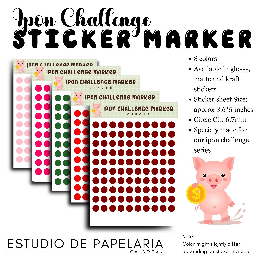 Estudio | 100pcs Ipon Challenge Sticker Marker | Shopee Philippines