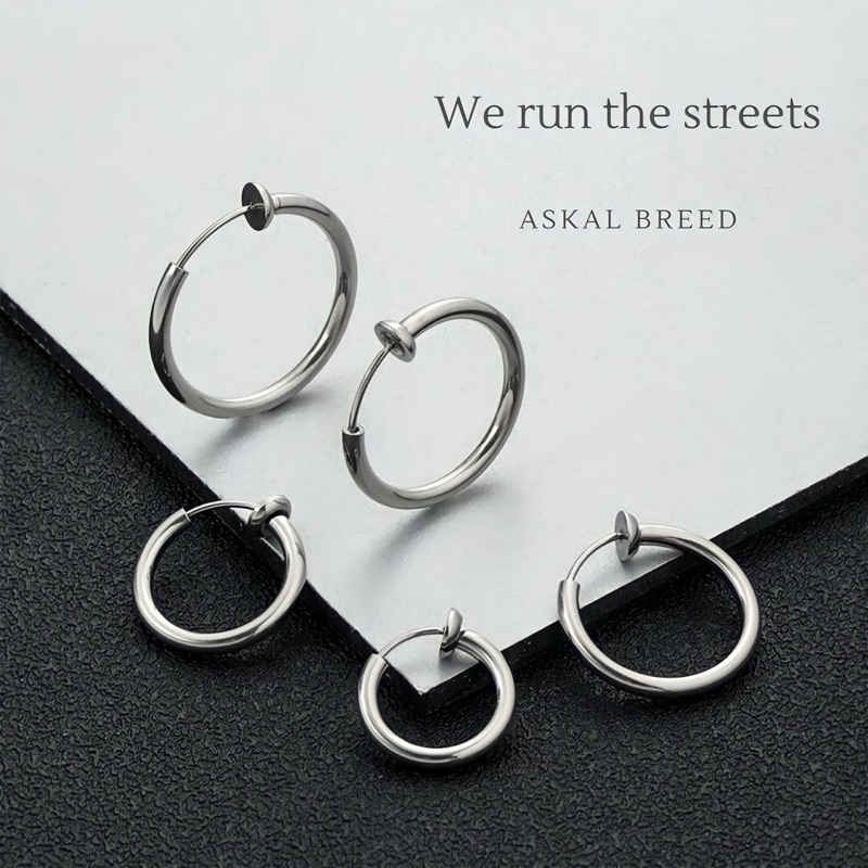 Askal Breed 5 pcs Hoop Earrings Set Minamalist Stainless Steel Non ...
