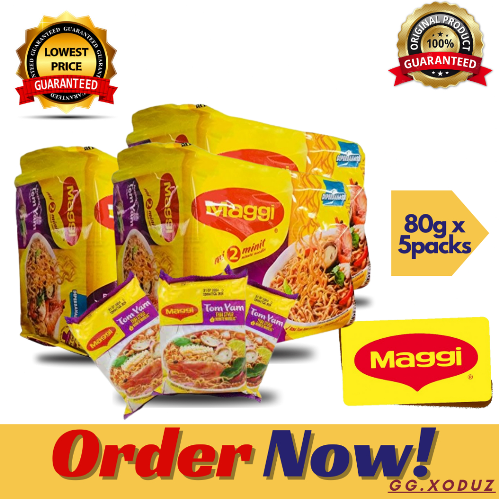 Maggi Tom Yam Thai Style HALAL Instant Noodles 80g x 5pcs | Shopee Philippines