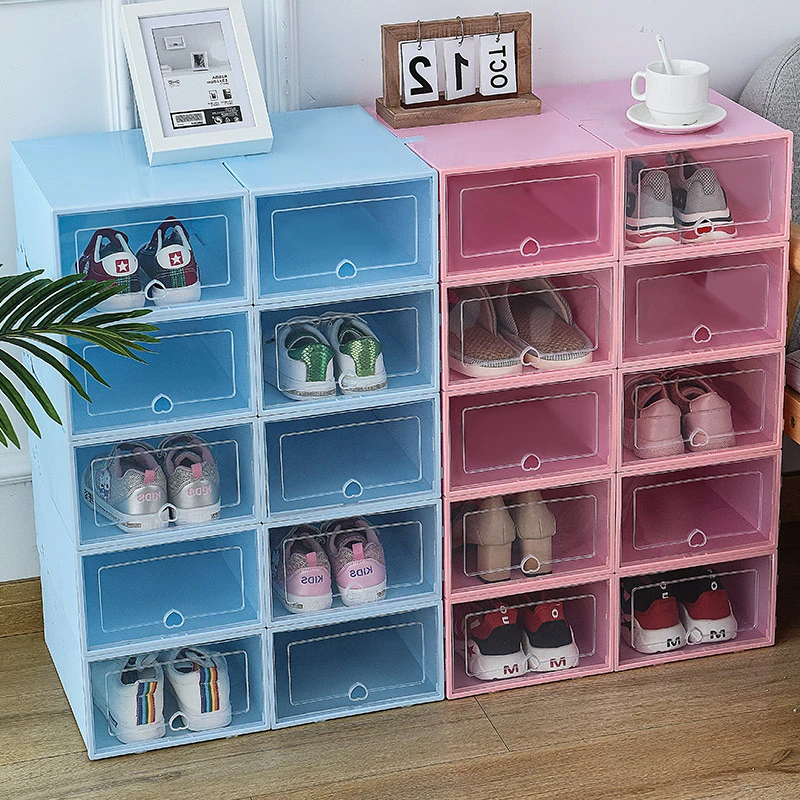 Durable Plastic Shoe Box Organizer - Multipurpose and Stackable ...