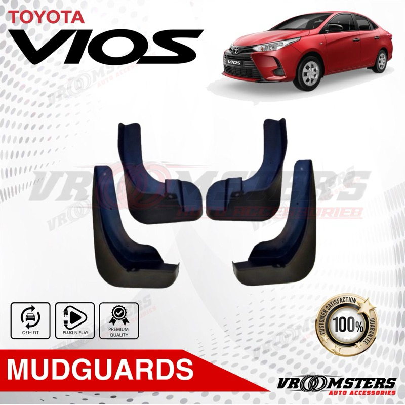 Toyota Vios Gen 4 J MT XLE XE G 2018-2024 Mudguards #Vroomsters ...