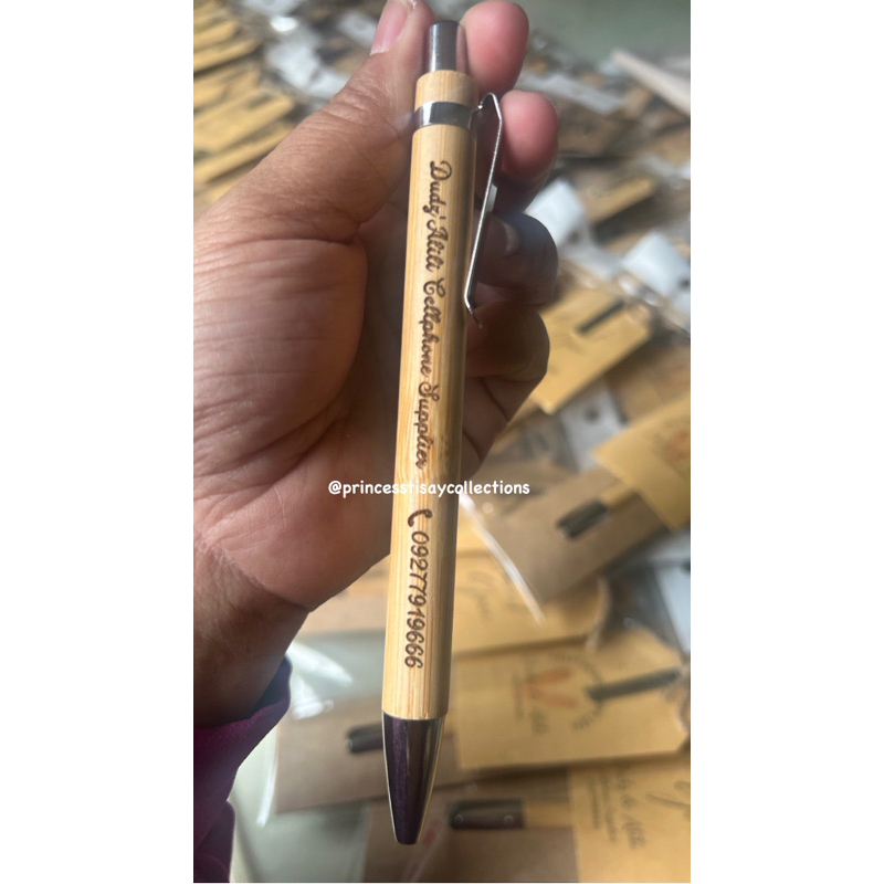 Personalized Laser Engraved Bamboo Pen And Tag | Shopee Philippines
