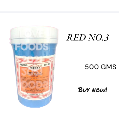 NECO RED NO. 3 500gms (Powder | Food Color) | Shopee Philippines