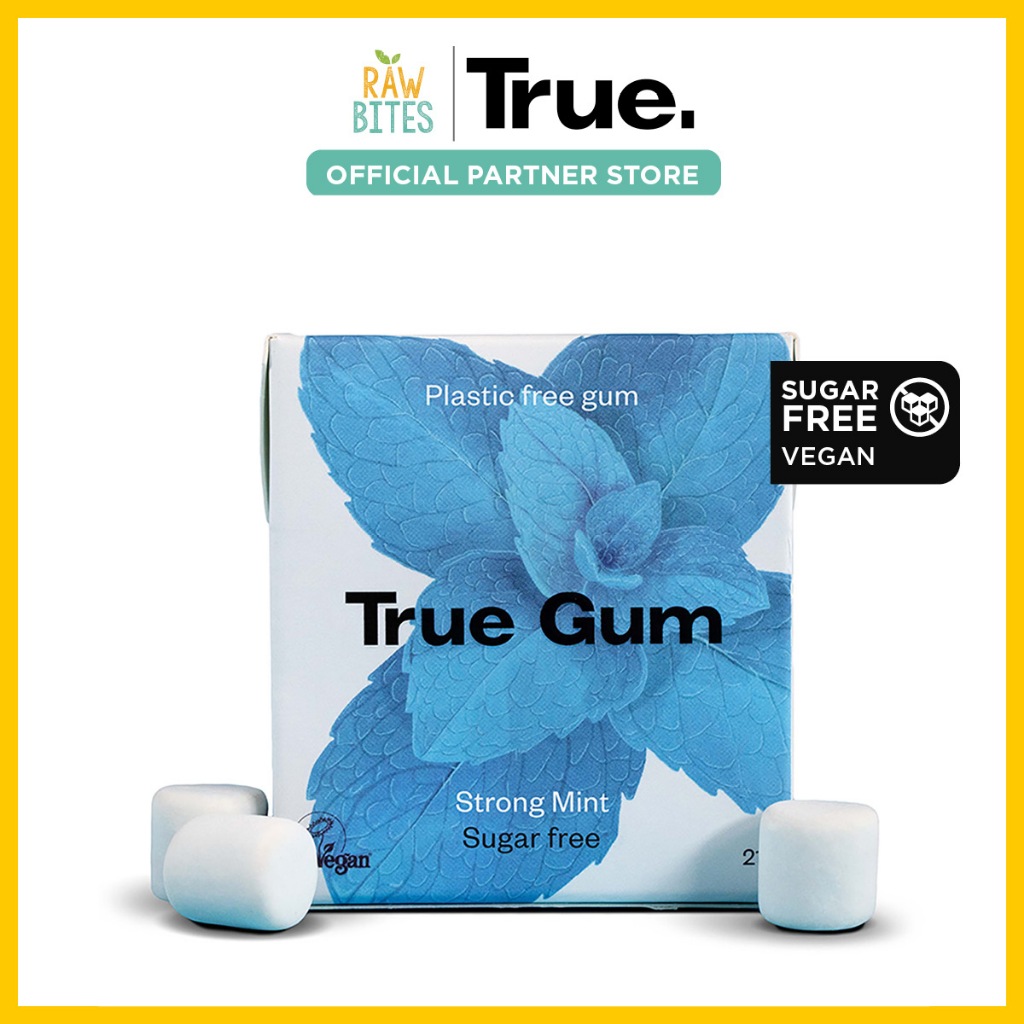 True Gum Strong Mint 21g/13pcs (Sugar Free, Palm Oil Free, Vegan ...