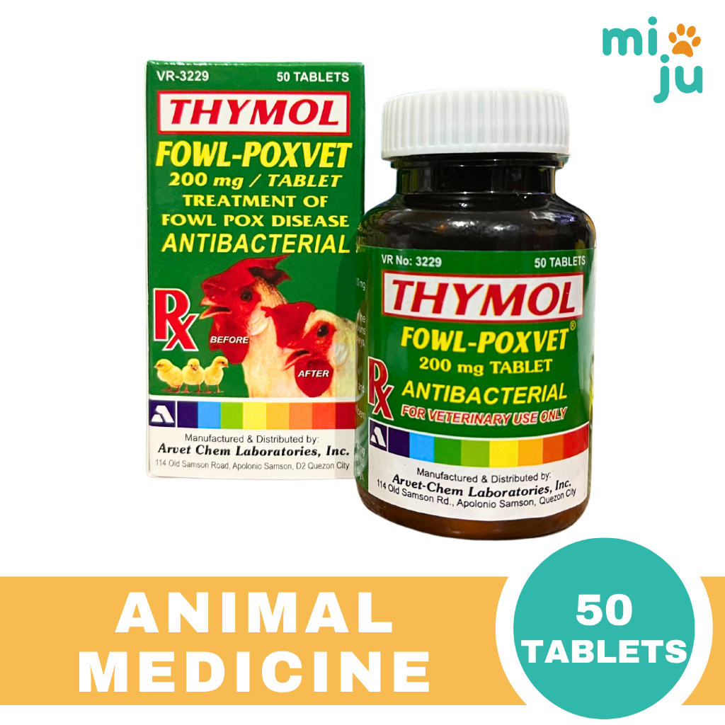 Thymol Tablet Fowl-Poxvet (50 Tablets/1 Bottle) | Shopee Philippines