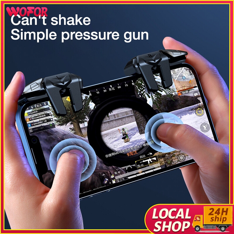 Alloy Gamepad Joystick Aim Key Button 6 Finger Mobile Game Trigger Phone Gaming Controller ...