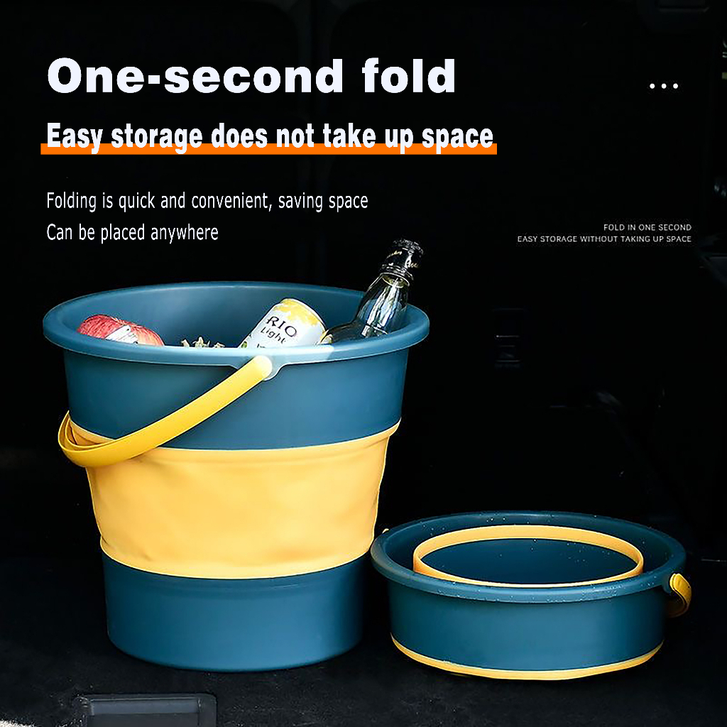 foldable timba bucket collapsible portable small pail camping travel ...
