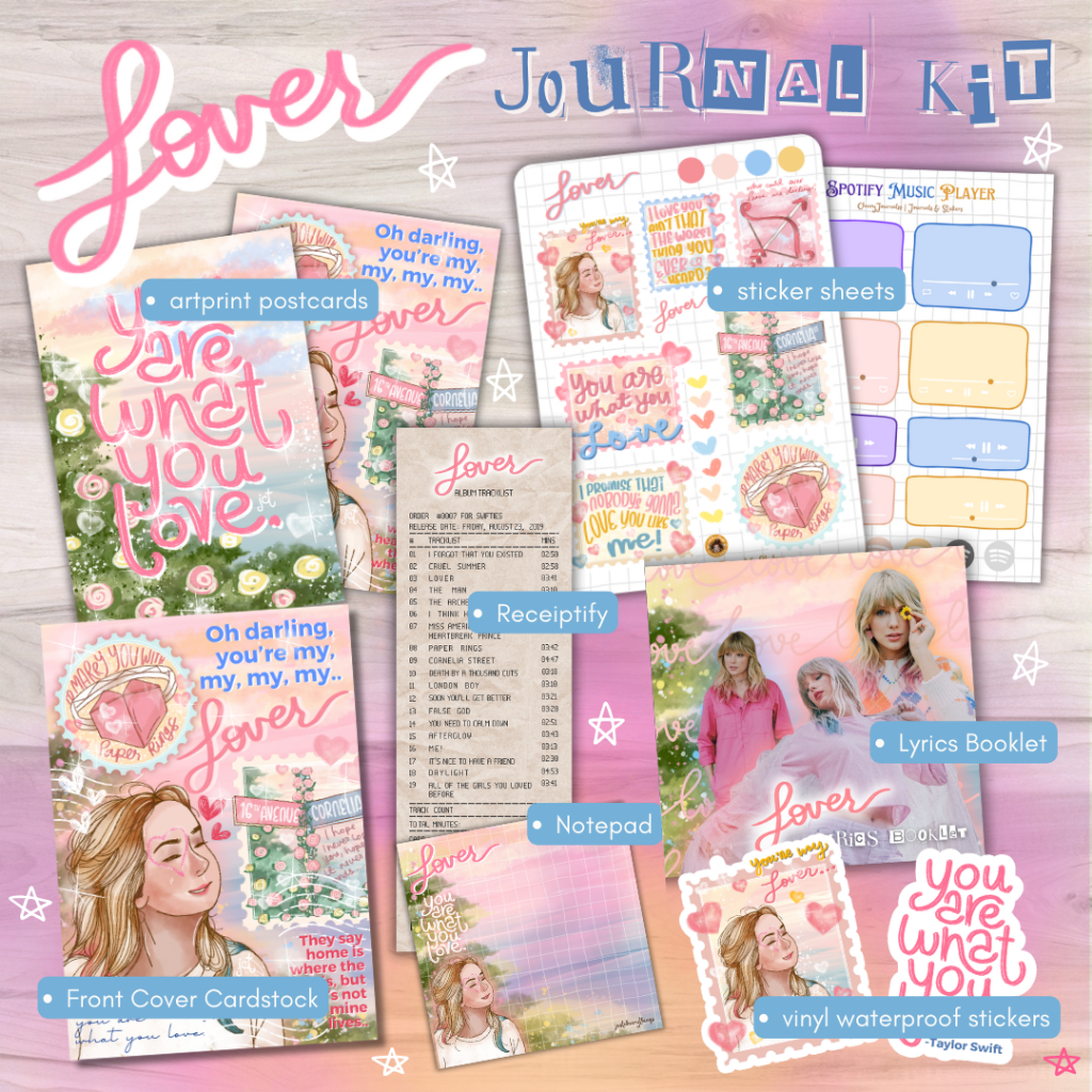 Taylor Swift Lover Journal Kit Stickers Notepads Postcard Art prints ...