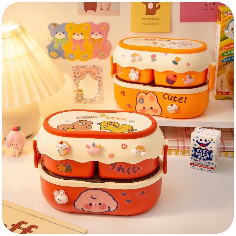 New lunch box for kids portable lunch box set with cutlery large ...