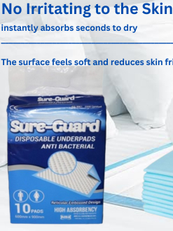 Underpads Disposable Sure-guard 600mm x 900mm 10 Pcs Pad With SUPER ...