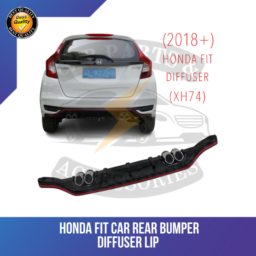 Honda Fit Car Rear Bumper Diffusers Lip Spoiler Body Kits ABS Plastic ...