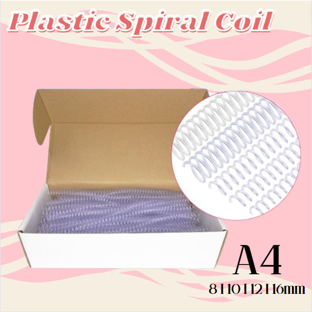 Plastic Spiral Coil WHITE/CLEAR A4 (100pcs/pack) | Shopee Philippines