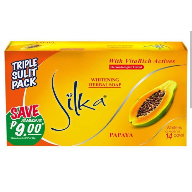 Legit SILKA PAPAYA (GREEN/ORANGE) TRIPLE SULIT PACK 3x90g | Shopee Philippines