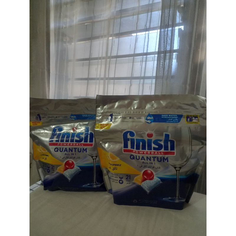 Finish Powerball Quantum All in 1 (21 Tabs)(Dishwasher pods) | Shopee ...