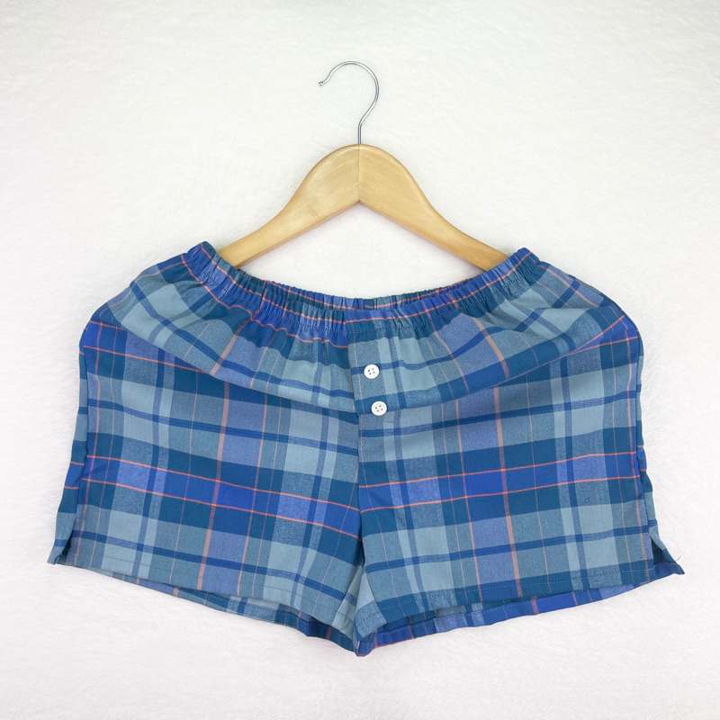 Checkered / Plaid / Mixed Prints Vented-Hem Boxer Shorts | Sleepwear ...