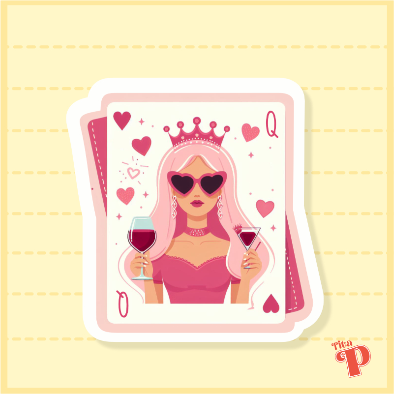 queen card - girly pink vinyl waterproof sticker | Shopee Philippines