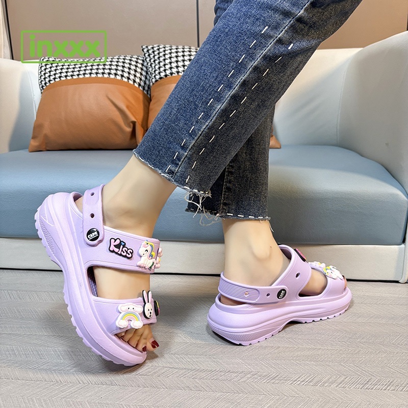 new summer rubber two-wear fashion high crocs for ladies new trend ...