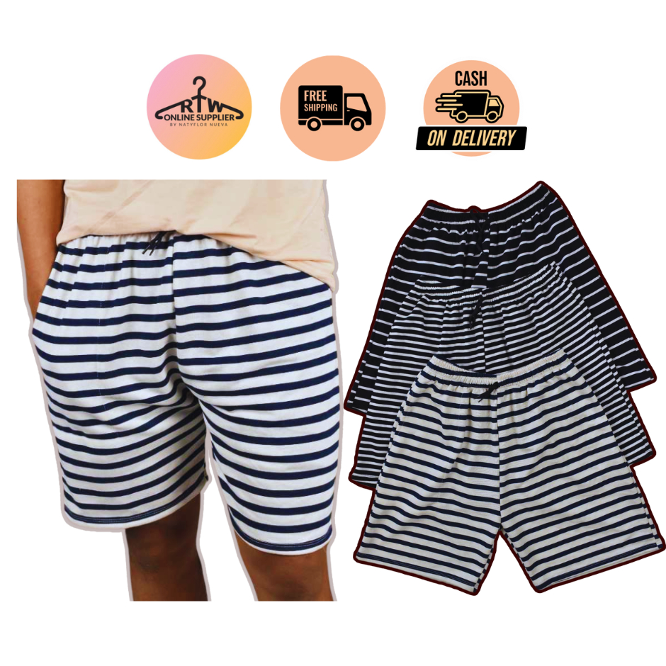 RTW JMF Stripes Short For Men's Casual Trend Daily Use Clothing Sports ...