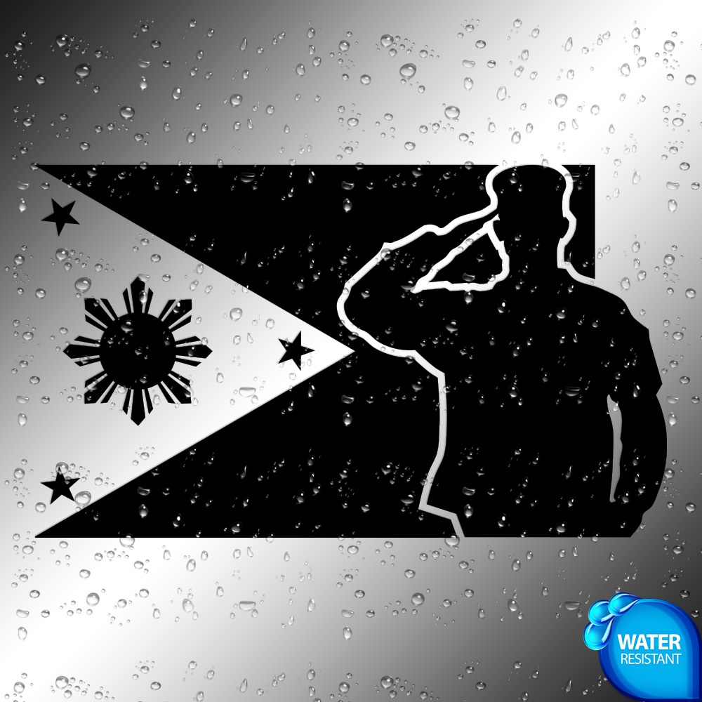 Sticker | 1X Philippine Flag Salute | Decals | Vinyl Weather Proof ...