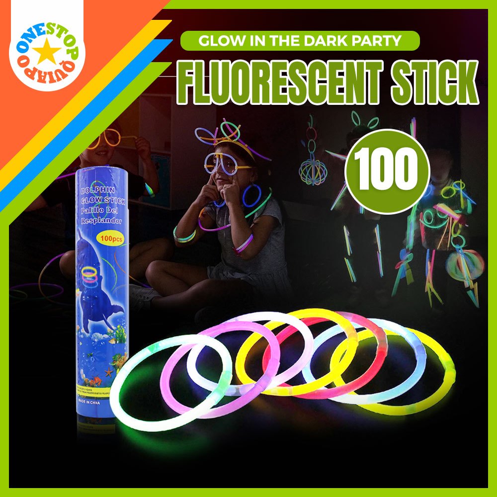 OSQ 100pcs Glow In The Dark Assorted Color Glow Stick For Decoration ...