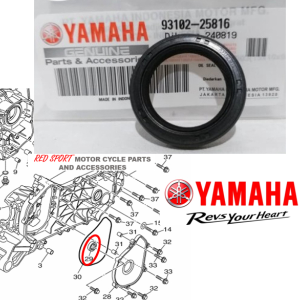 OIL SEAL PULLEY FOR MIO I 125 / SOUL I 125 93102-25816 YAMAHA GENUINE ...