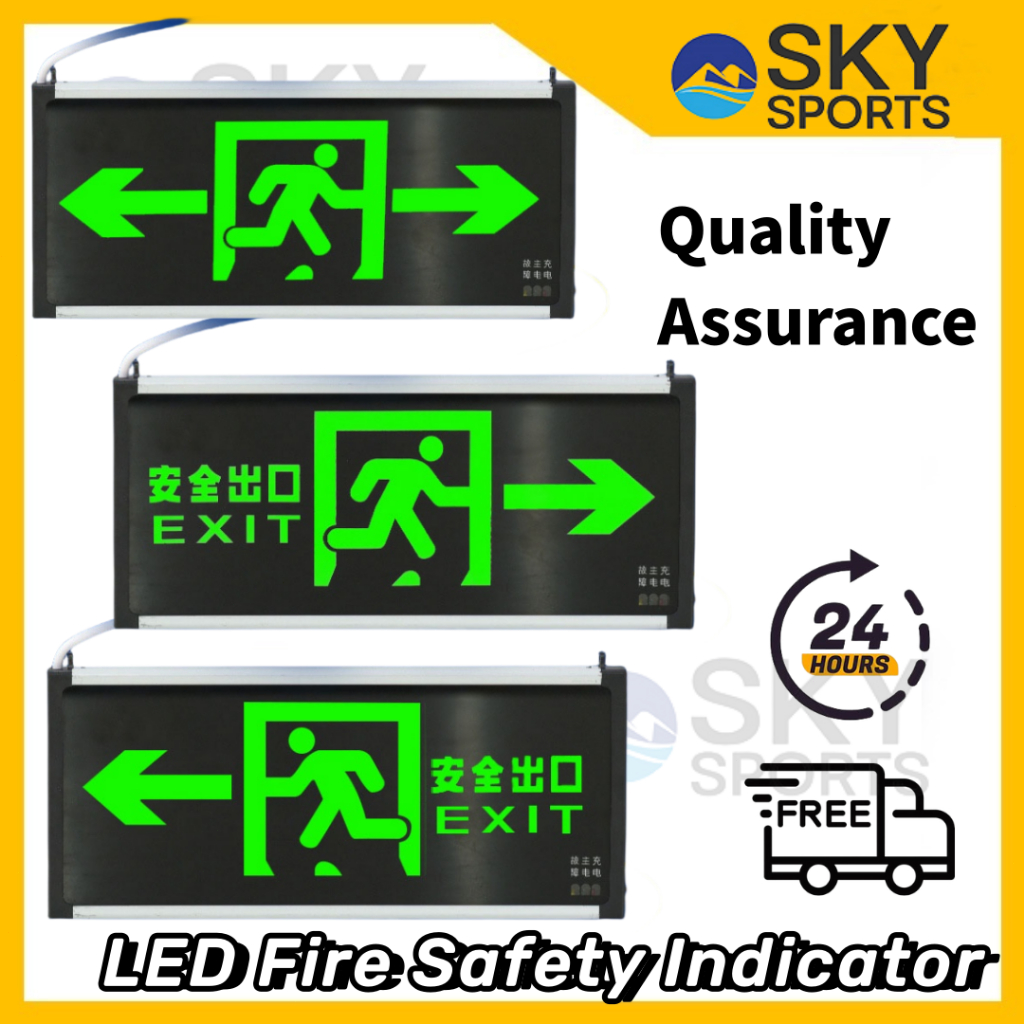 LED Exit Sign Emergency Fire Safety Construction Ofice Building ...